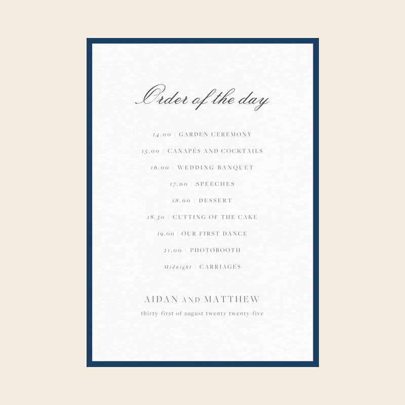 Navy Border | Table Name | Papier