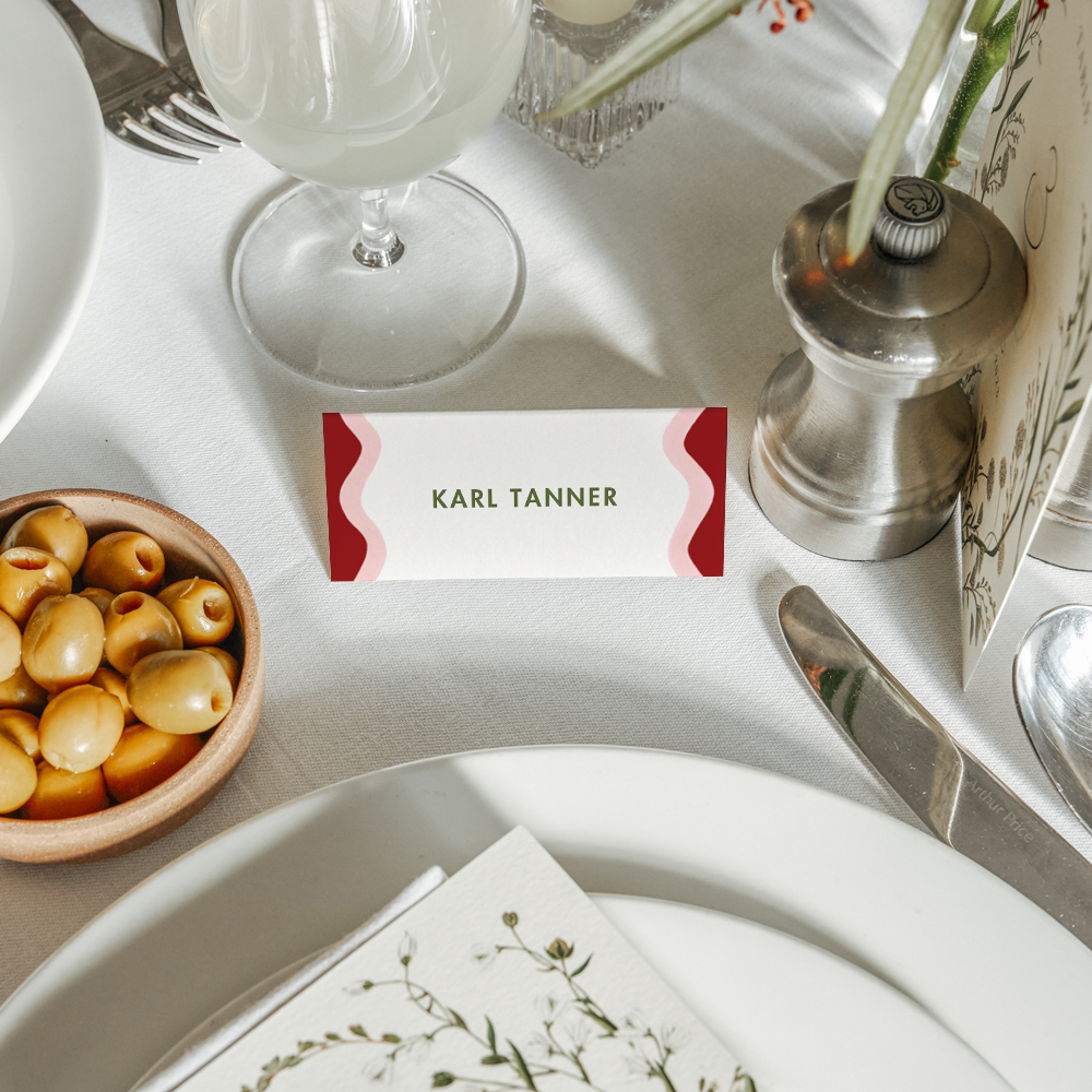 Gold Border | Place Card | Papier