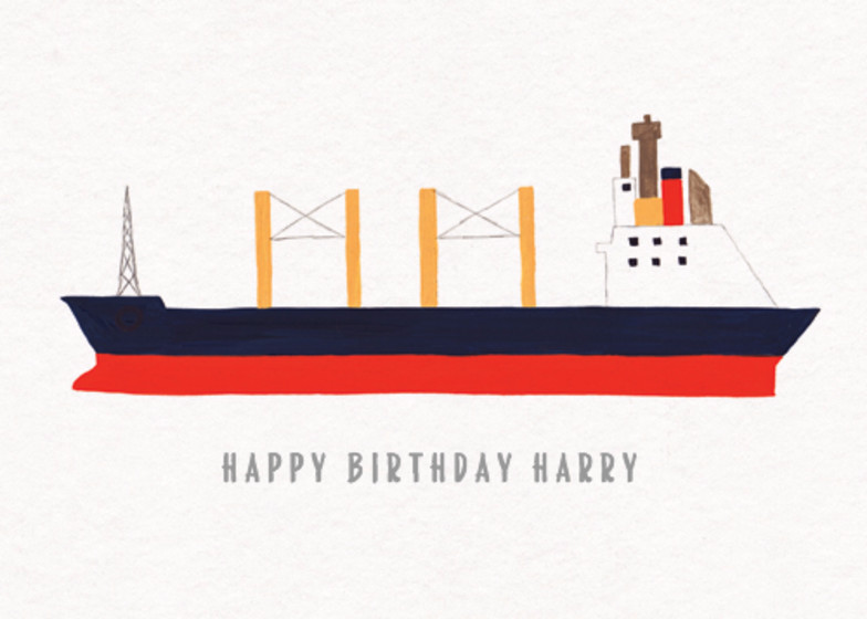 Cargo Ship | Birthday Card | Papier
