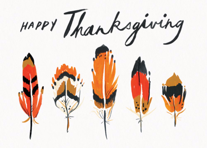 Thanksgiving Feathers | Greeting Card | Papier